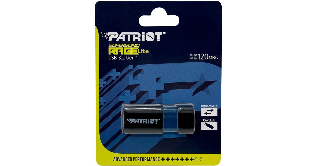 Patriot Supersonic Rage Lite 1 TB, USB-stik Sort/Blå