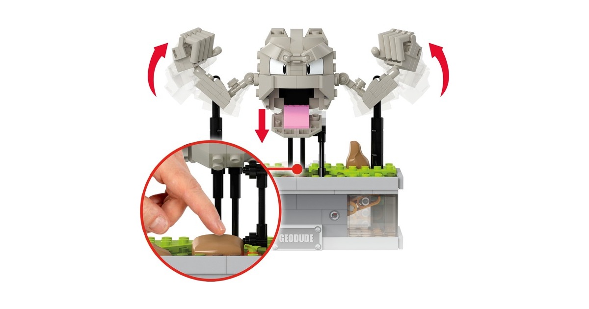 Mega Construx Pokémon Mini Motion Geodude, Bygge legetøj Byggesæt, 13 ...