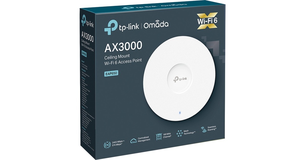 TP-Link Omada EAP650 WLAN adgangspunkt 2976 Mbit/s Hvid Strøm over ...