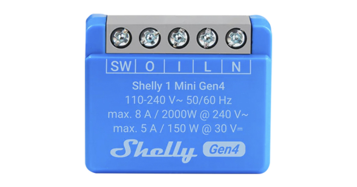 Shelly 1 Mini Gen4, Relay Blå