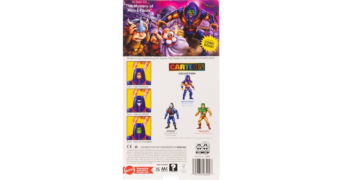 Mattel Origins Core Cartoon Collection Man-E-Faces, Spil figur 6 År ...