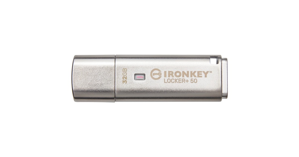 Kingston IronKey 32 GB IKLP50 AES USB med 256 bit kryptering, USB-stik ...