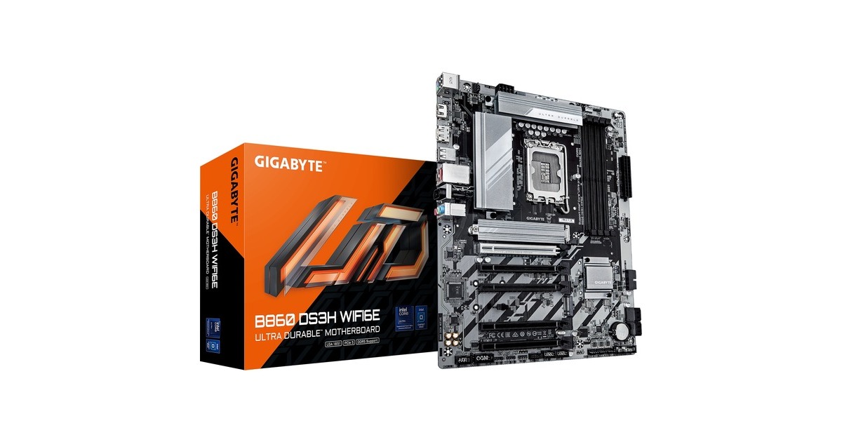 GIGABYTE B860 DS3H WIFI6E bundkort Intel B860 LGA 1851 (Socket V1) ATX ...