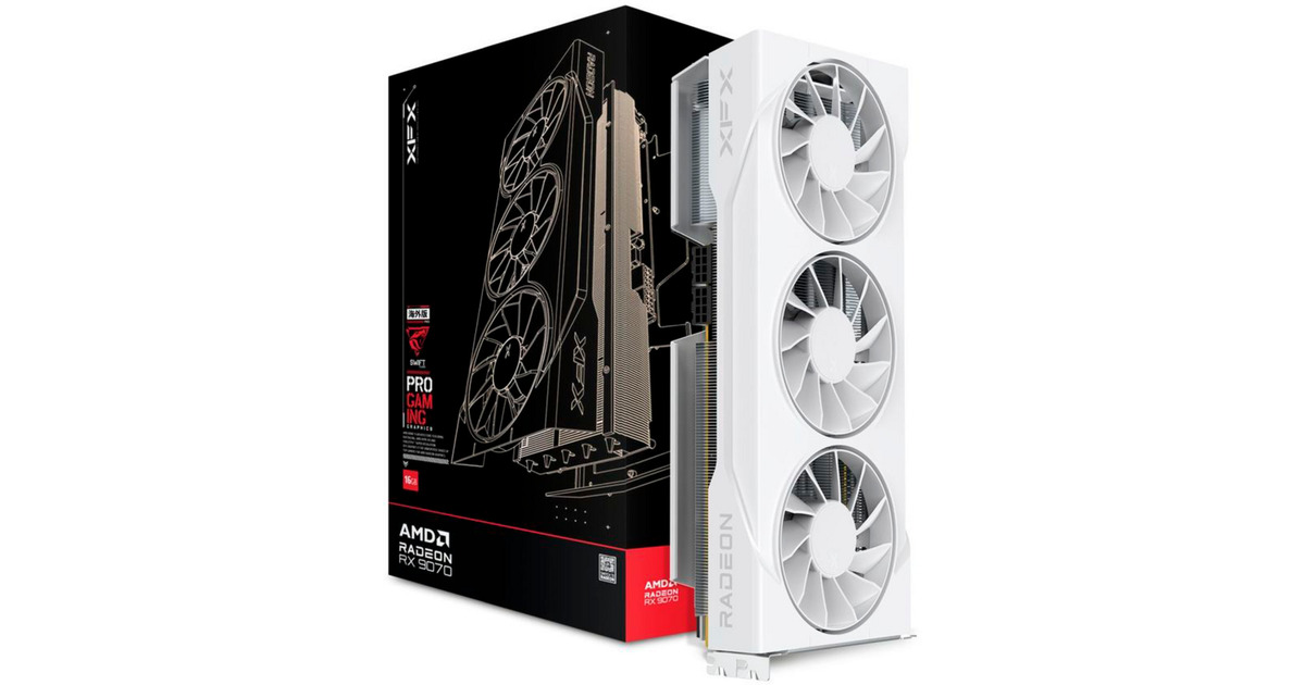 XFX Radeon RX 9070 Swift OC, Grafikkort Hvid