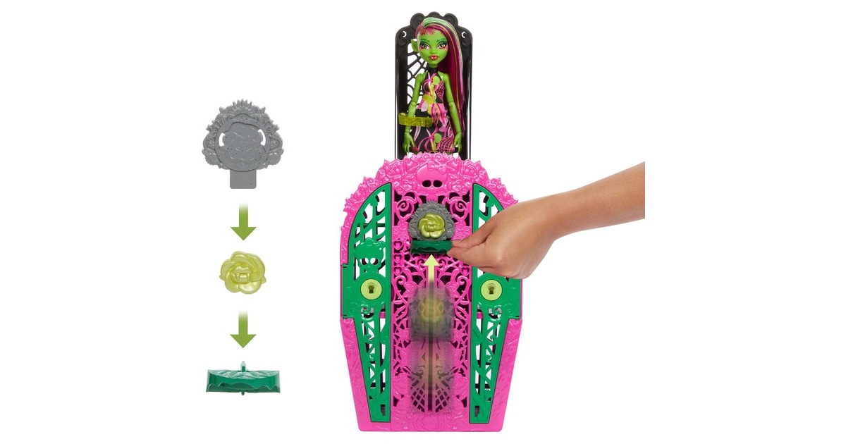 Mattel Skulltimate Secrets VENUS MCFLYTRAP-dukke Mode dukke, Hunstik, 4 ...