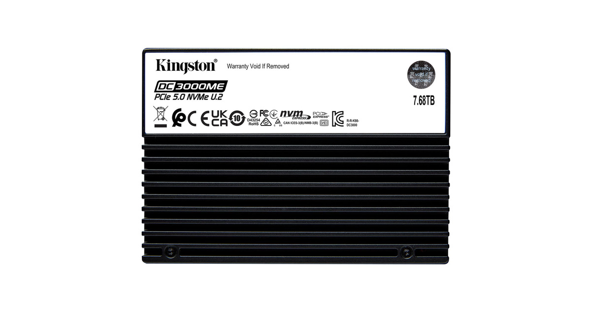 Kingston 7,68 TB DC3000ME U.2 PCIe 5.0 NVMe TCG Opal Enterprise SSD ...