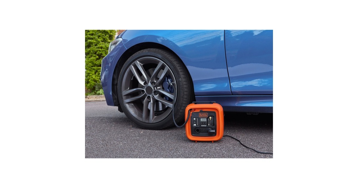 BLACK+DECKER ASI400-XJ luftkompressore 160 l/min, Luftpumpe Orange/Sort, 160 l/min, 11 bar