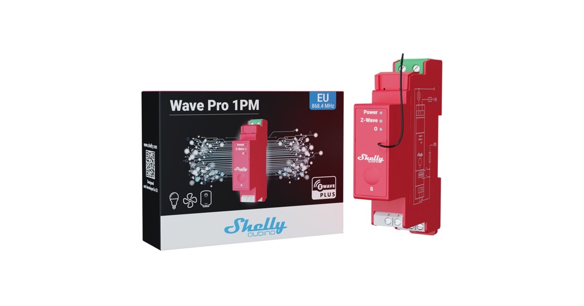Shelly Shelly Pro 1PM Z-WAVE Rød Shelly Shelly Pro 1PM Z-WAVE Rød