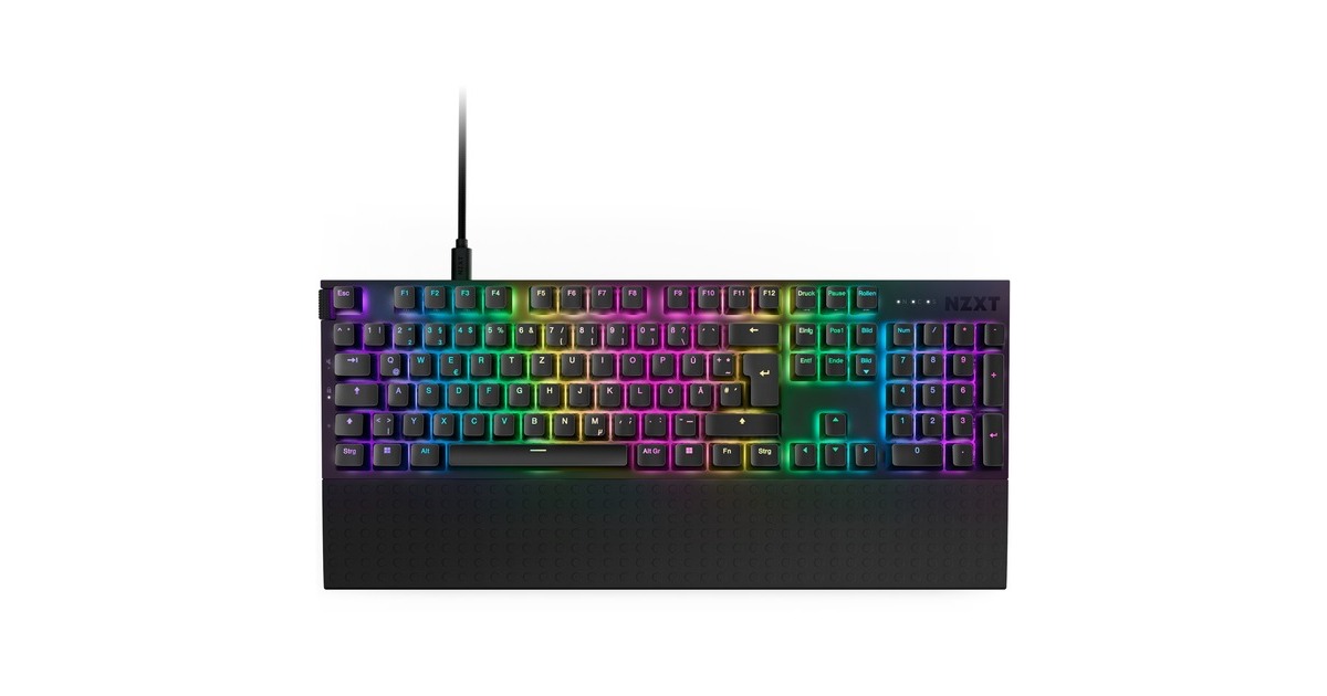 NZXT Gaming-tastatur Sort, DE-layout, NZXT Optical