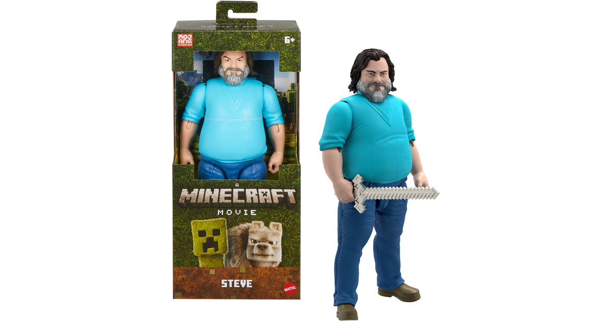 Mattel MINECRAFT Steve Large Scale Figure, Spil figur Minecraft Steve ...