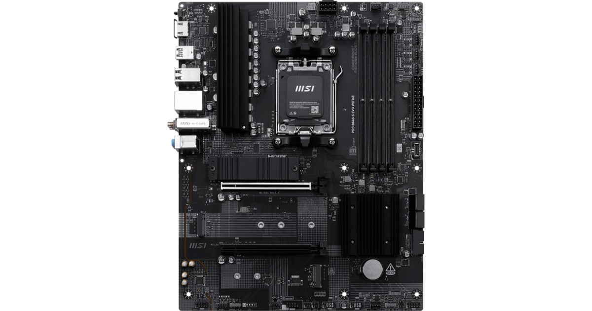 MSI PRO B840M-P WIFI6E, Bundkort Sort/Sølv