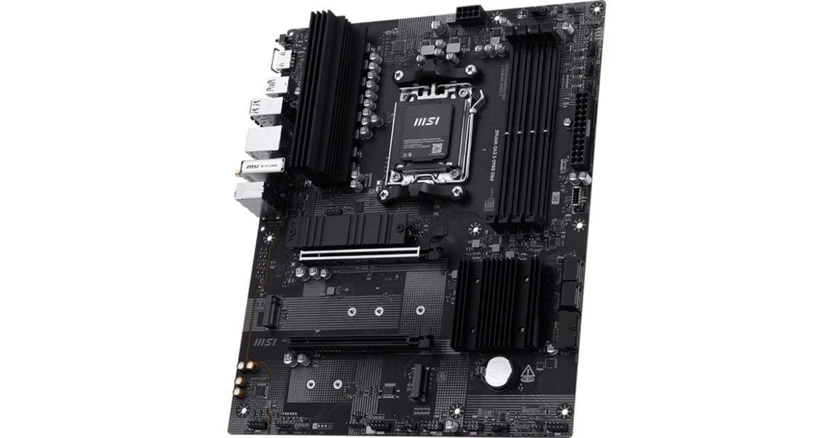 MSI PRO B840M-P WIFI6E, Bundkort Sort/Sølv