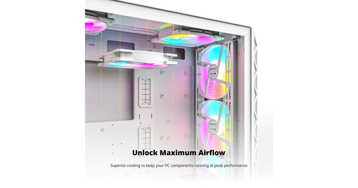 Montech HP140 ARGB PWM, Sag fan Hvid