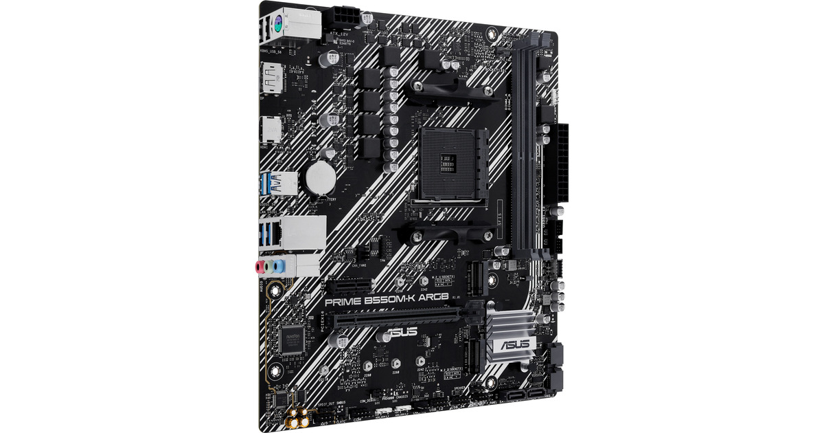 ASUS PRIME B550M-K ARGB AMD B550 Stik AM4 micro ATX, Bundkort AMD, Stik ...