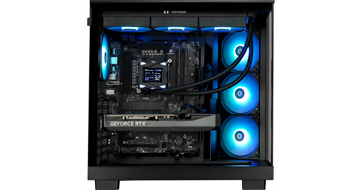 Thermaltake PC-000113-DE, Gaming PC Sort/gennemsigtig