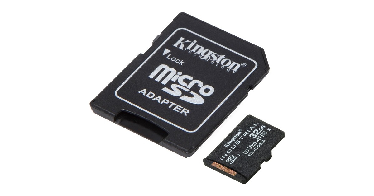 Kingston 32GB microSDHC Industrial C10 A1 pSLC kort + SD-adapter ...