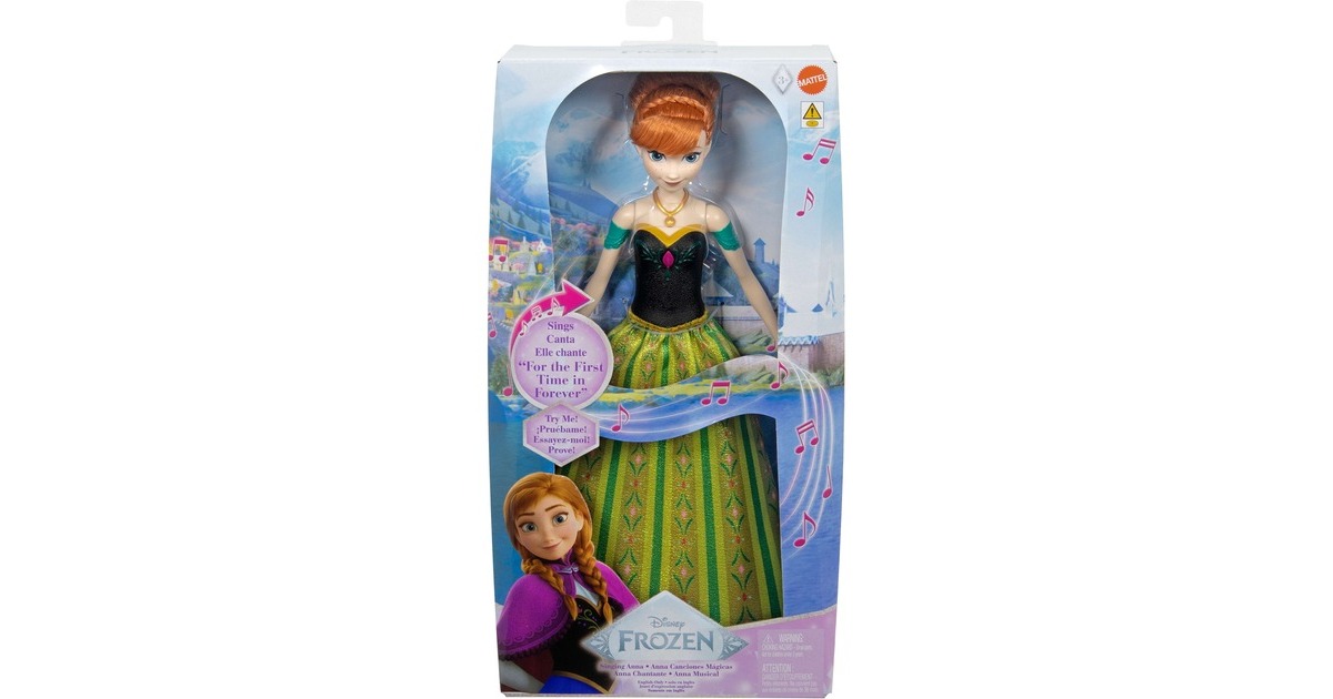 Mattel Disney Frozen Singing Anna Fashion Doll, Dukke Disney Frozen ...