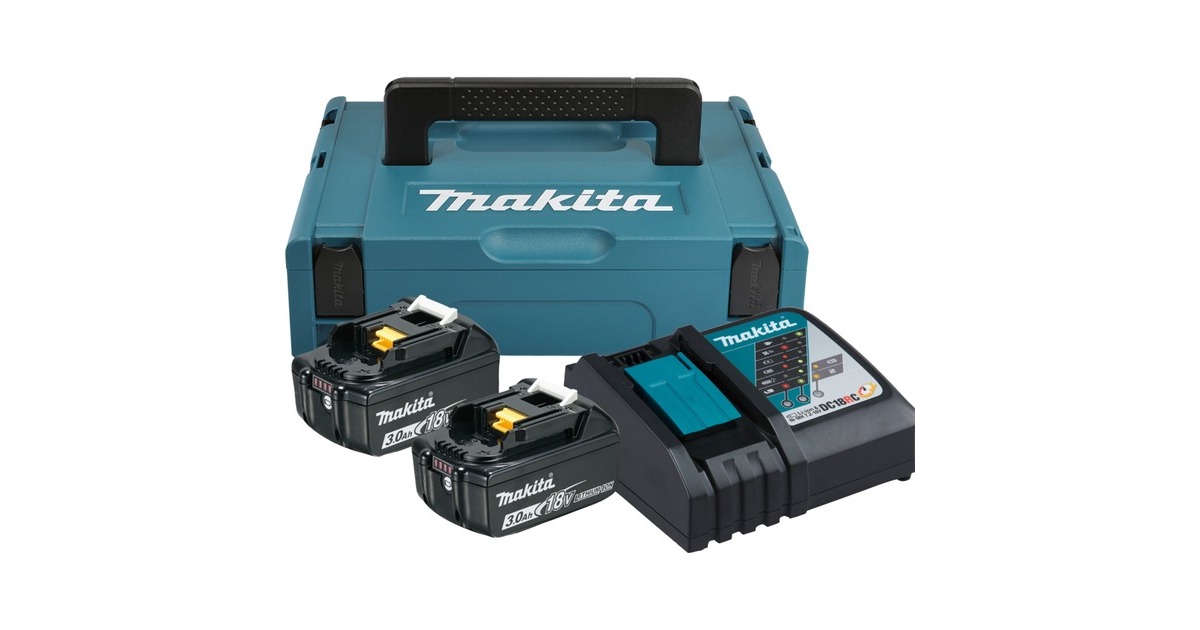 Makita Power Source Kit 18V 3Ah 197952-5, Oplader MAKPAC Gr.1, 2x Li ...