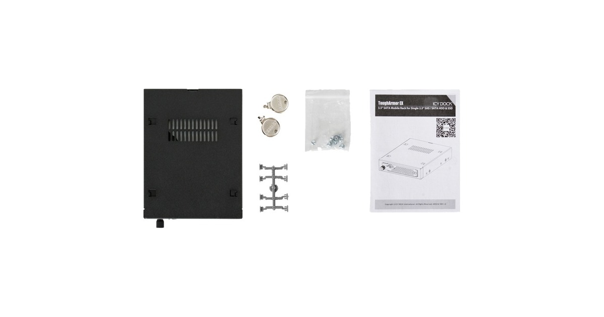 Icy Dock MB491SKL-B drive bay panel 8,89 cm (3.5") Bærerpanel Sort ...