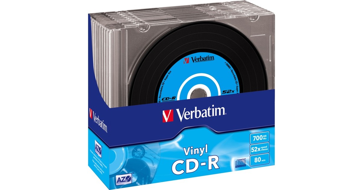 Verbatim CD-R AZO Data Vinyl 700 MB 10 stk, Cd'er 52x, CD-R, 700 MB, 10 stk