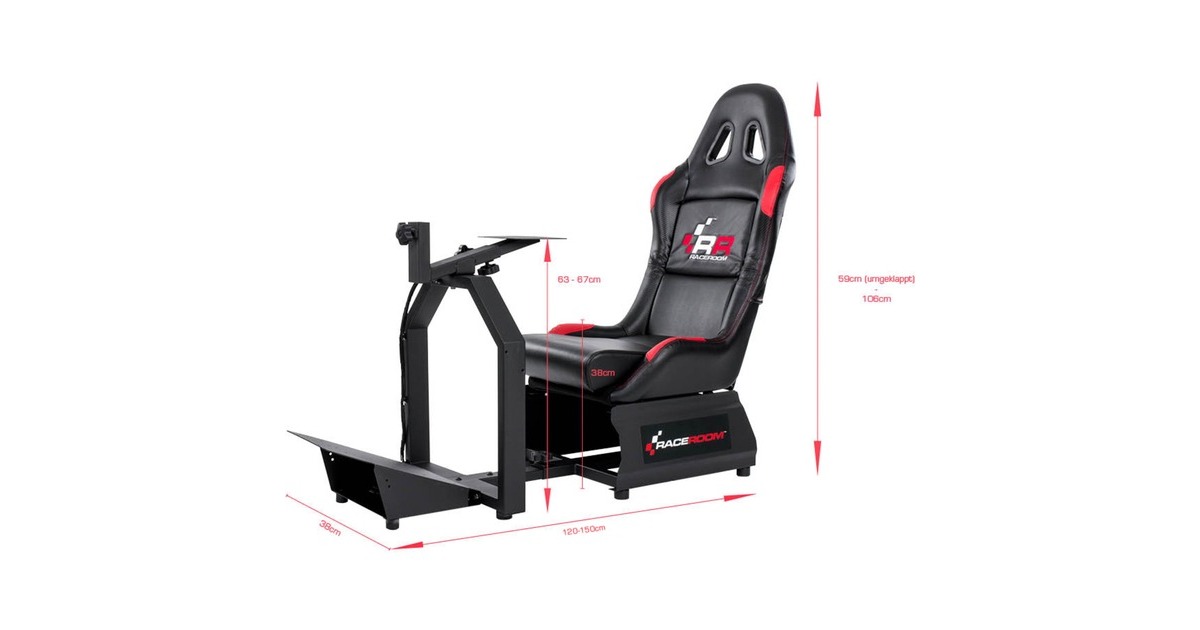 RaceRoom RR3055 Universal gamingstol Sort, Rød, Sim Rig Sort/Rød ...